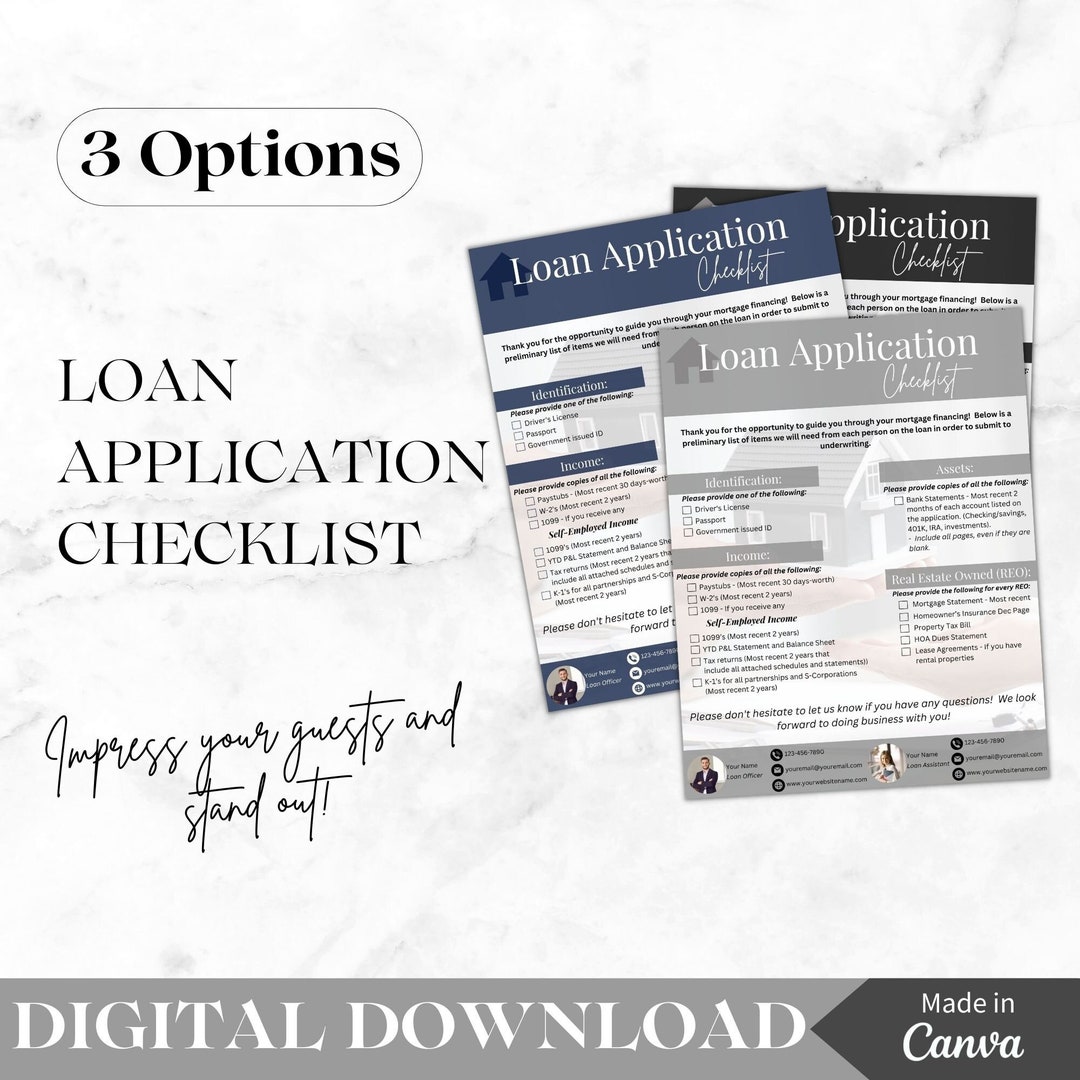 Loan Application Checklist | Loan Officer Checklist | Loan Processor ...