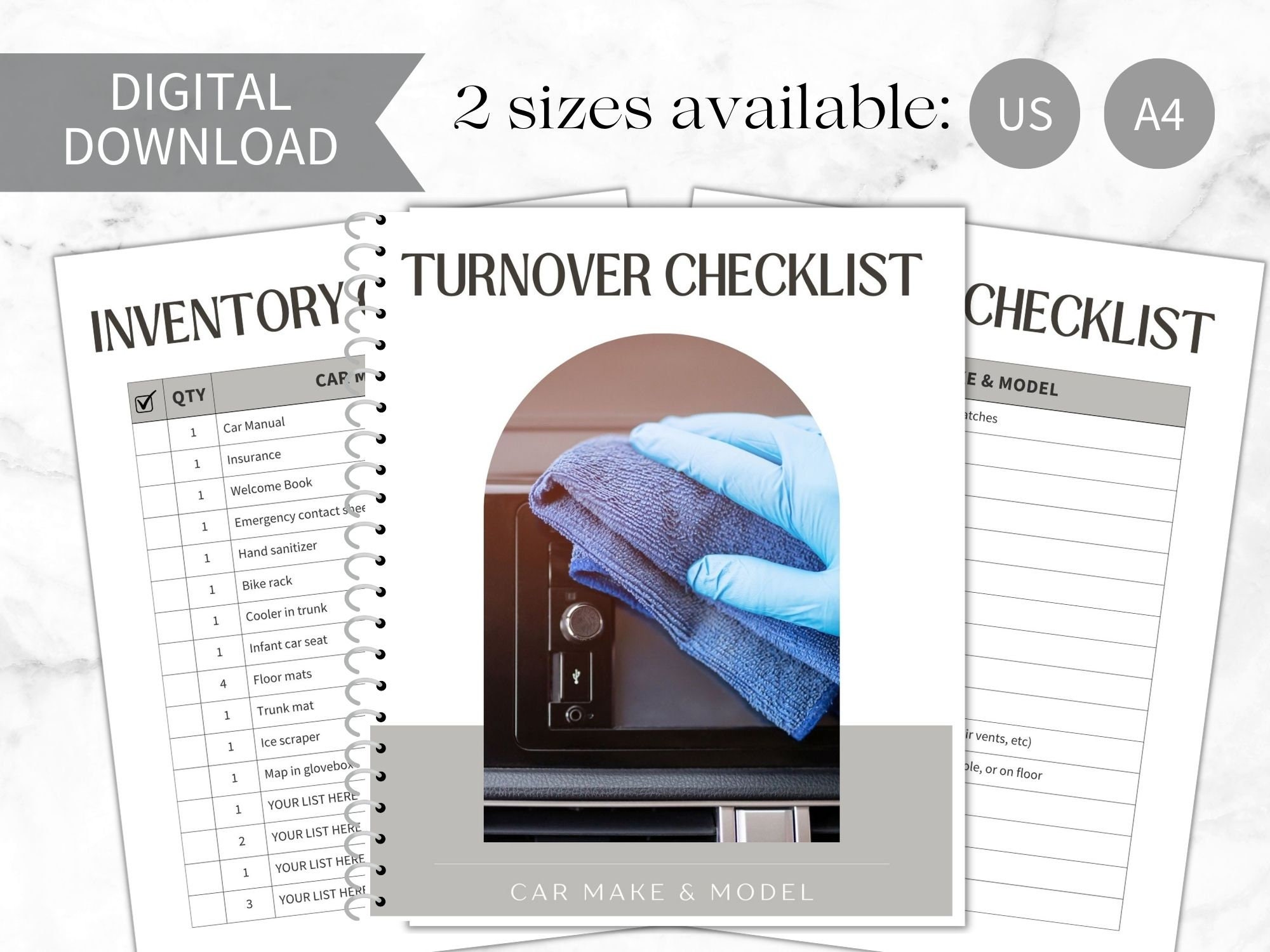 Turo Cleaning Checklist | Turo Inventory Checklist | Turo Checklist ...