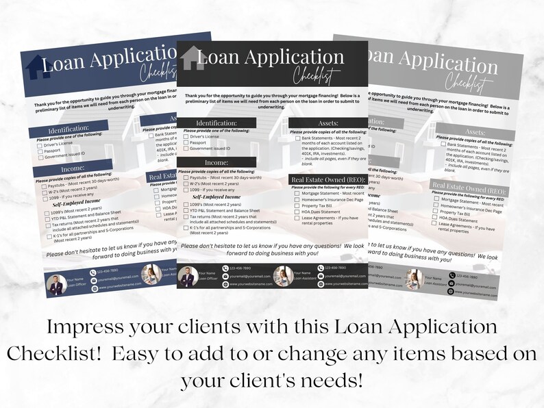 Loan Application Checklist | Loan Officer Checklist | Loan Processor ...
