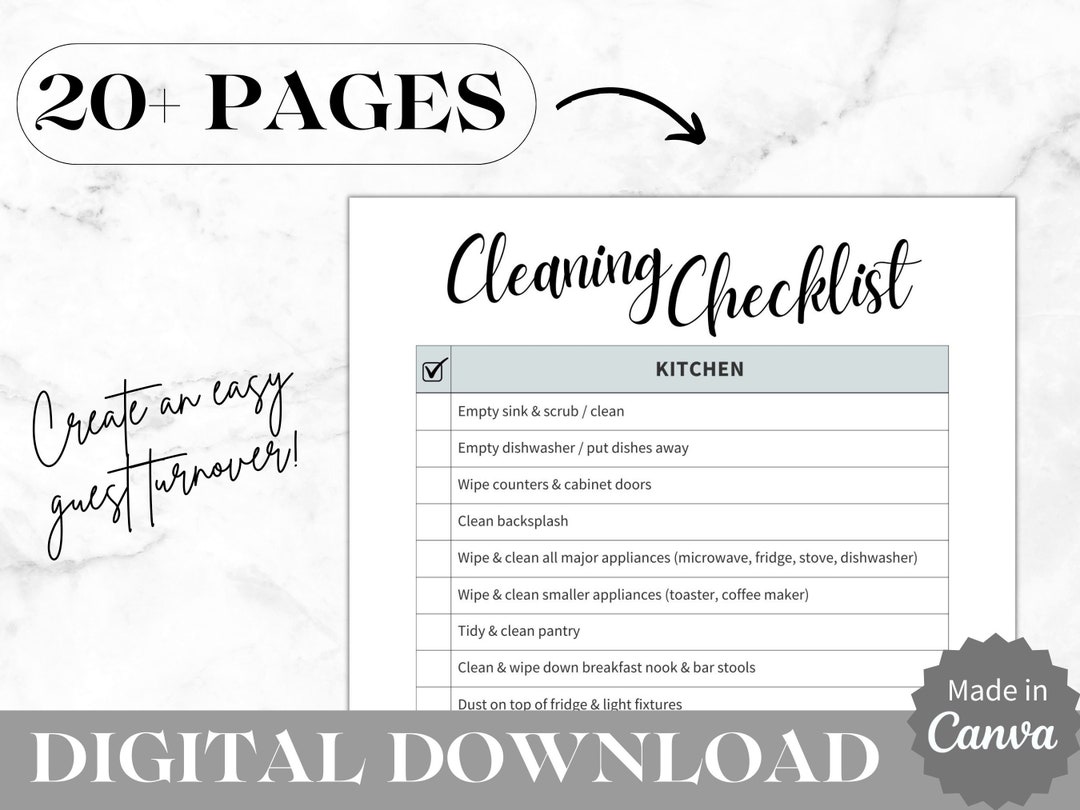 Airbnb Checklist Template Cleaning Checklist Airbnb Host Essentials ...