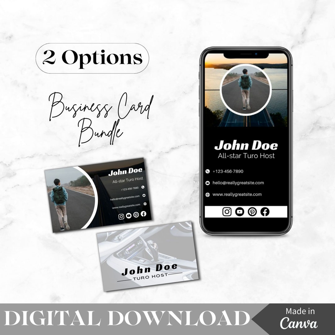 Turo Business Cards | Digital Business Cards | Two-sided Business Card ...