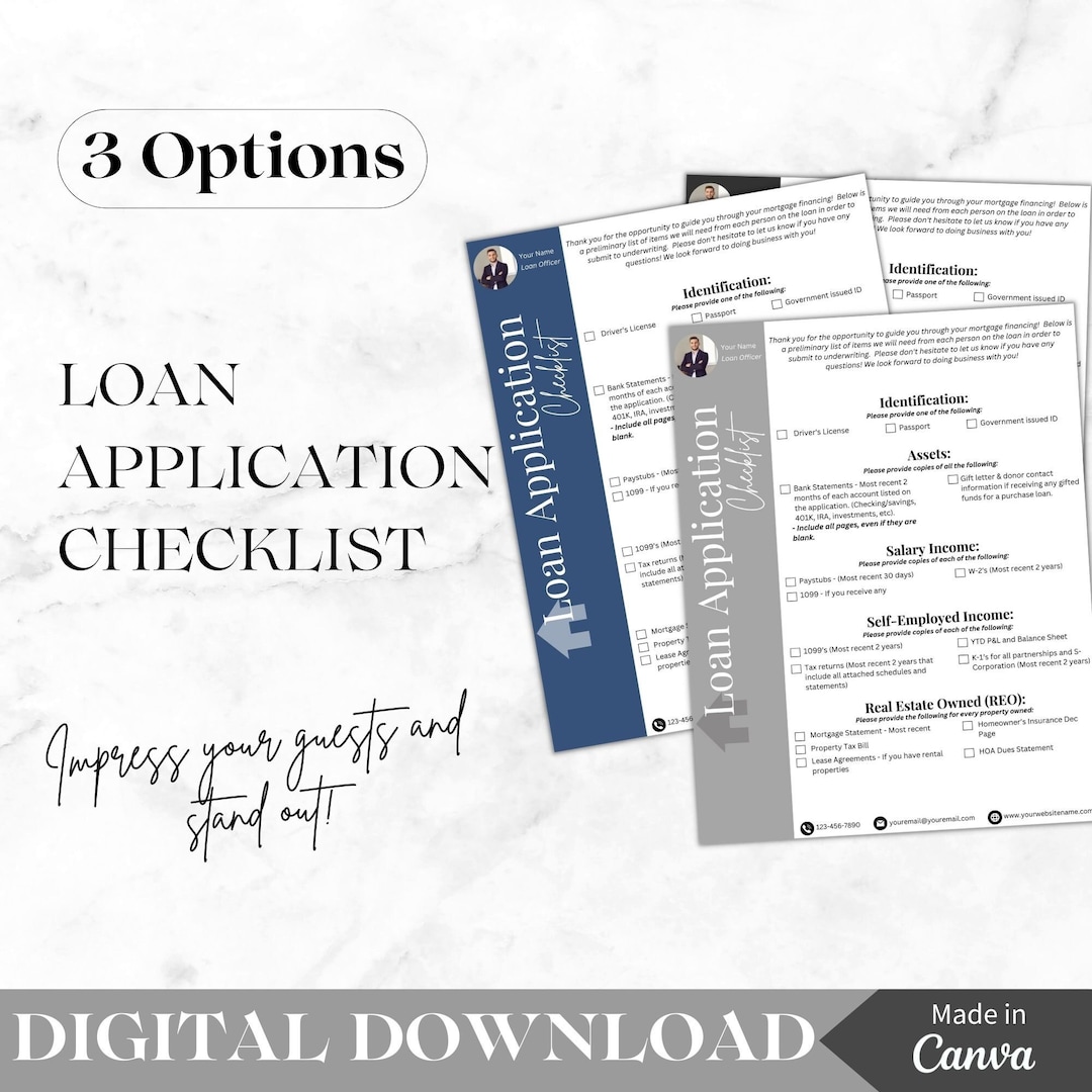 Loan Application Checklist | Loan Officer Checklist | Loan Processor ...