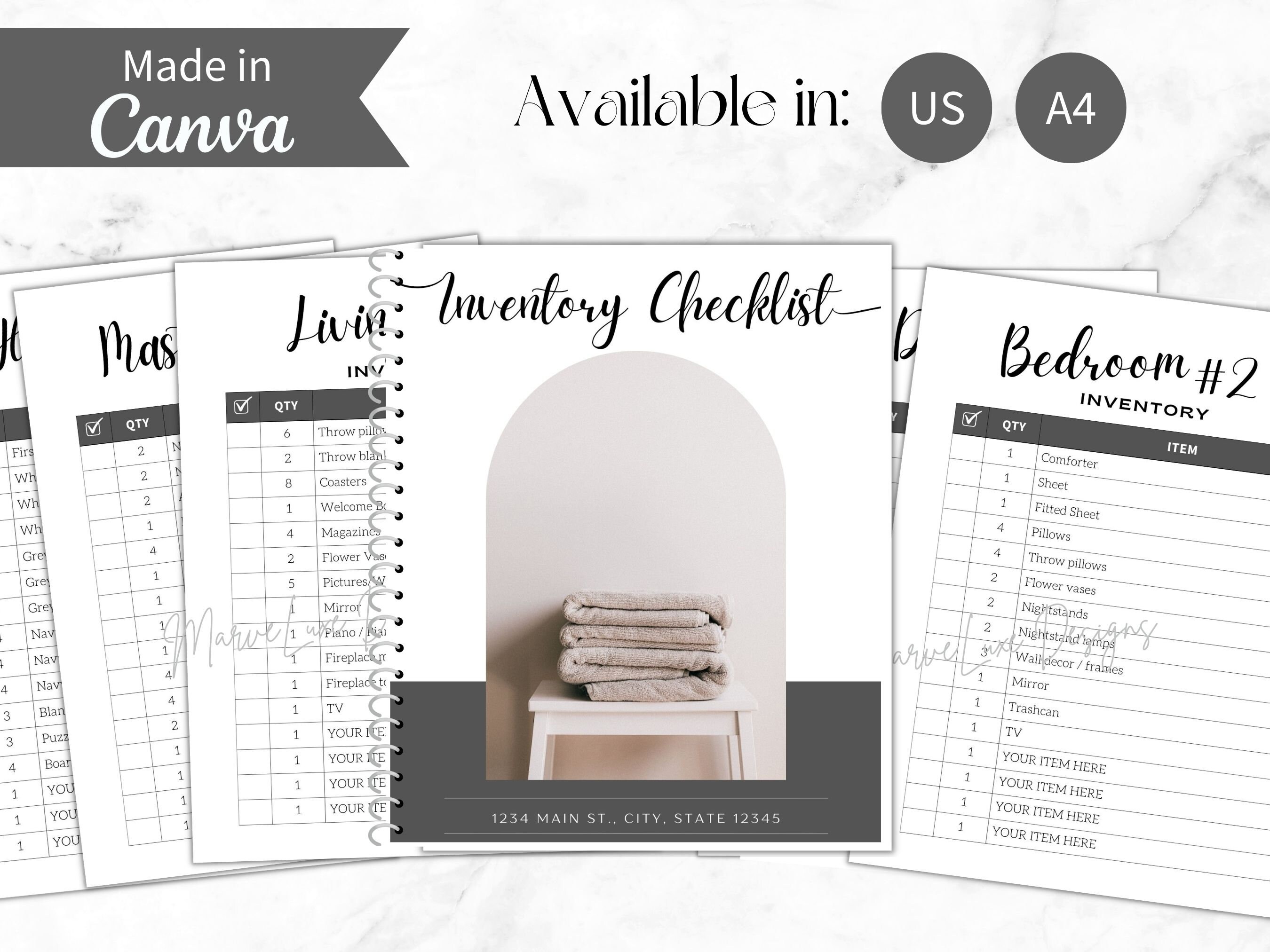 Airbnb Inventory Checklist | Editable Checklist Template | Canva ...