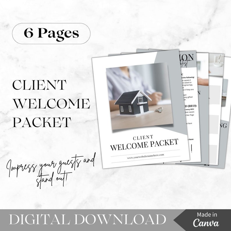 Loan Officer Client Welcome Packet | Loan Application Checklist | Loan ...