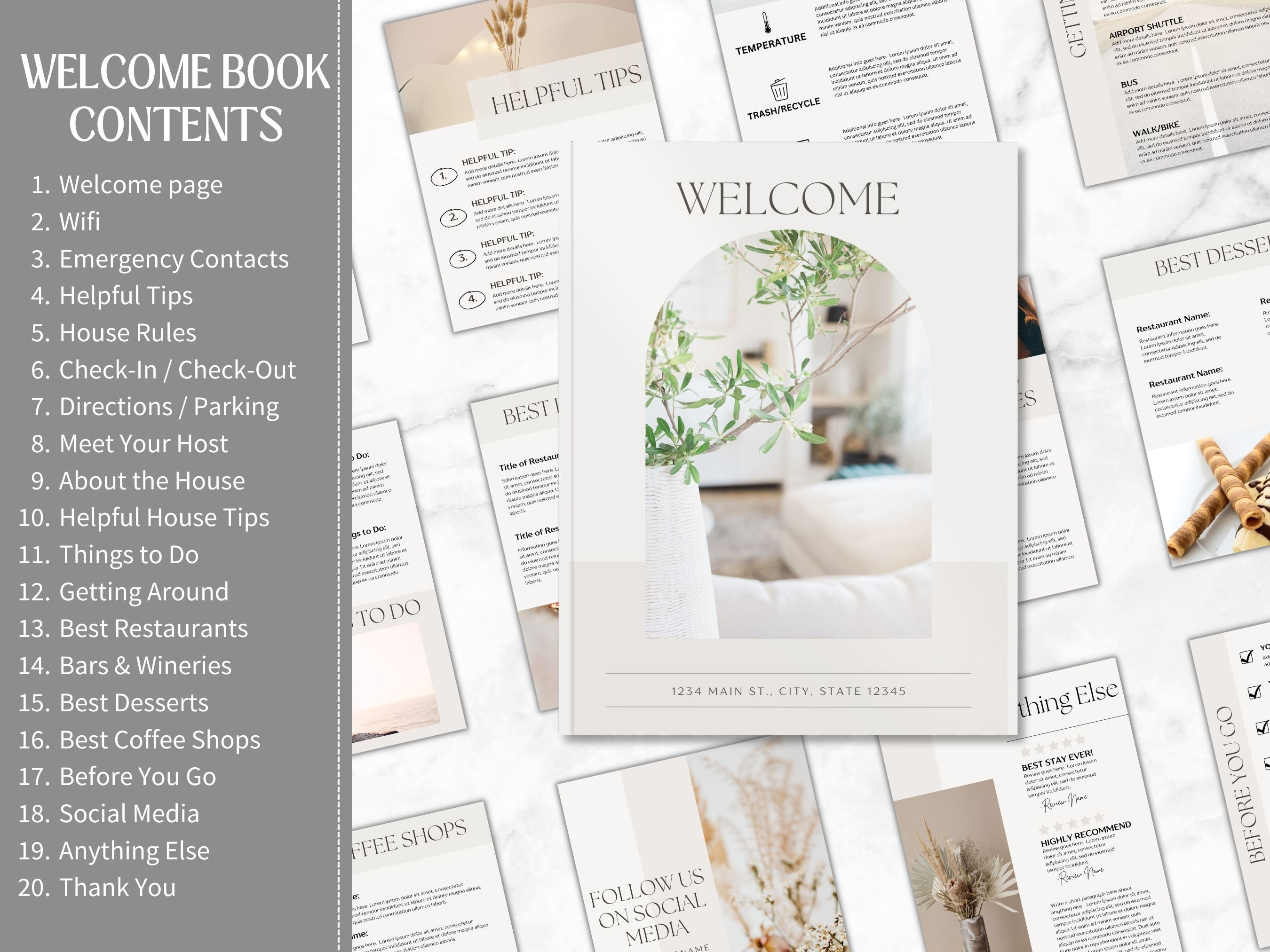 Airbnb Welcome Book Template VRBO Welcome Book Vacation Rental Welcome ...