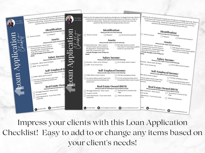 Loan Application Checklist | Loan Officer Checklist | Loan Processor ...