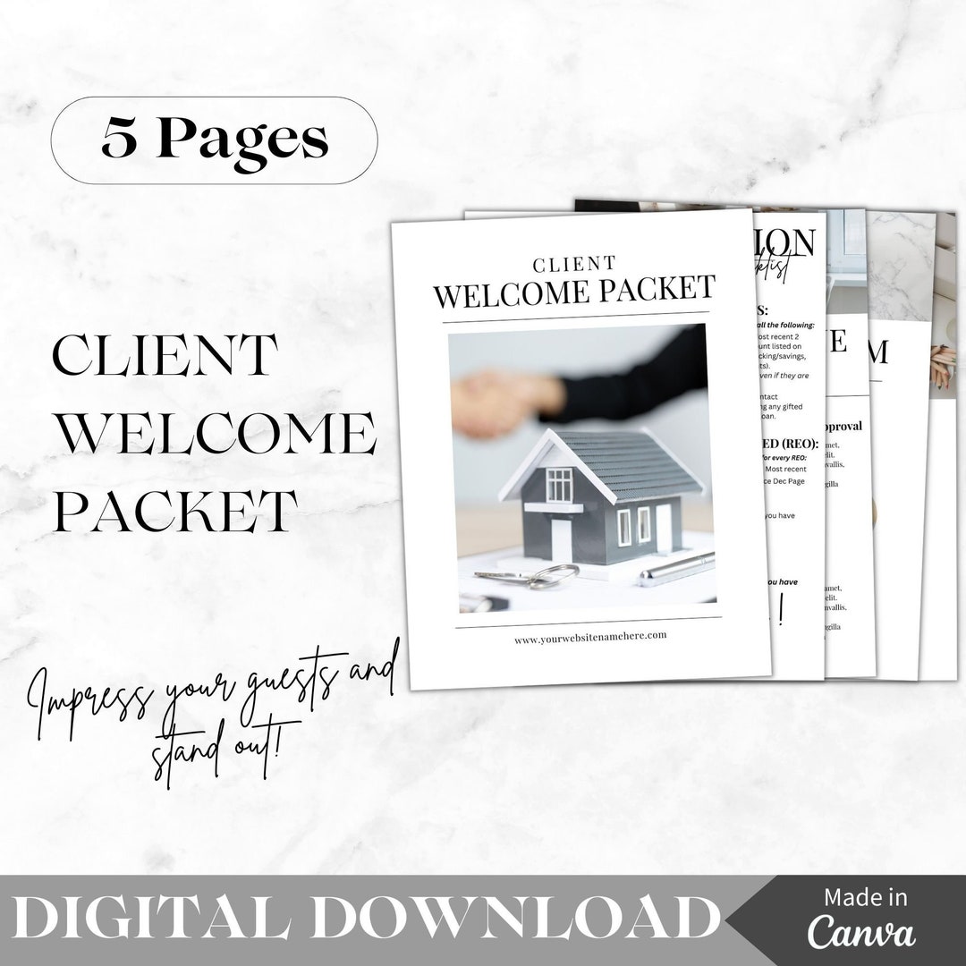 Loan Officer Client Welcome Packet | Loan Application Checklist | Loan ...