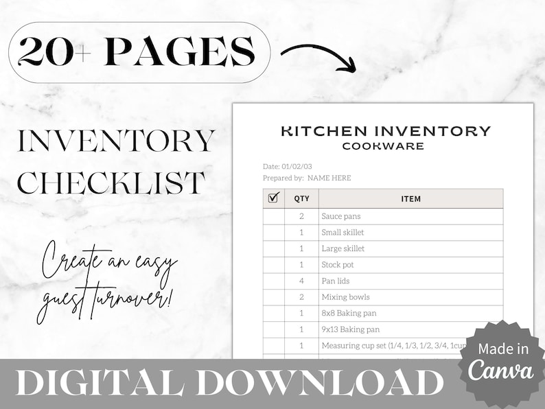 Airbnb Inventory Checklist | Editable Checklist Template | Airbnb ...