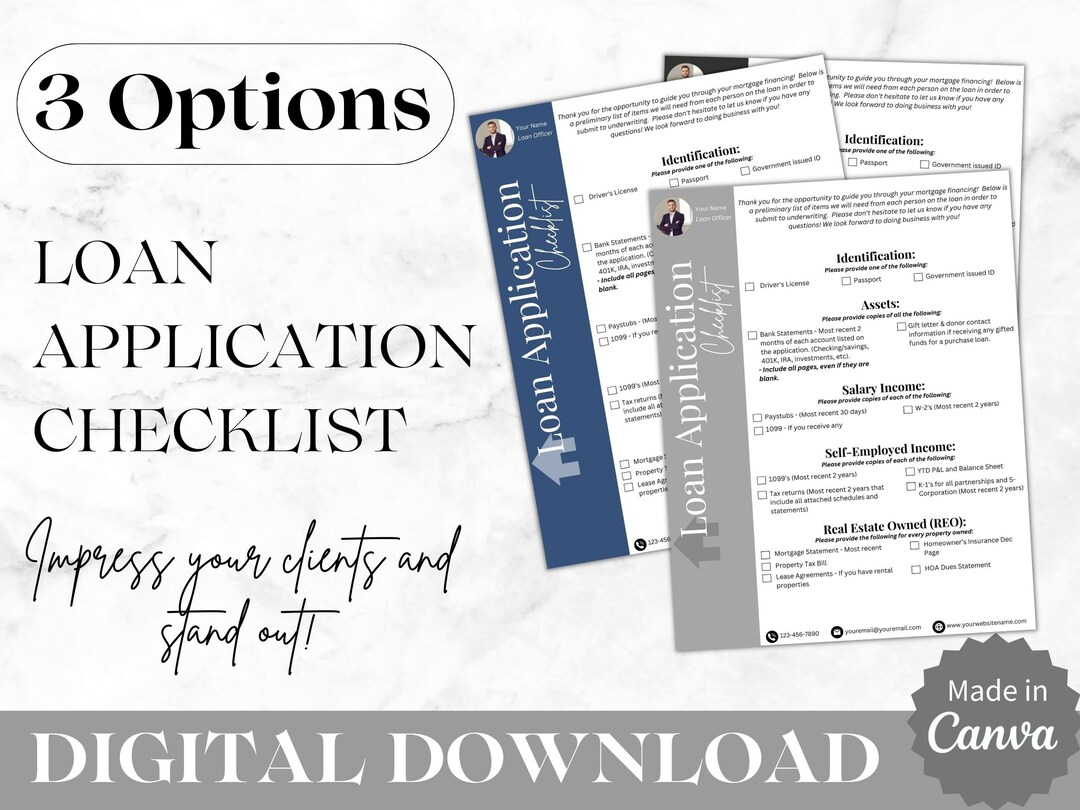 Loan Application Checklist Loan Officer Checklist Loan - Etsy