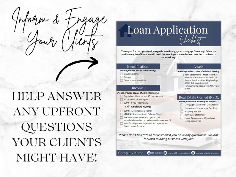 Loan Application Checklist | Loan Officer Checklist | Loan Processor ...