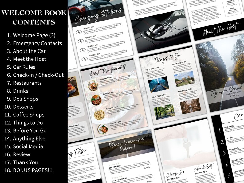 Turo Welcome Book | Turo Checklist | Turo Business Cards | Turo Host ...