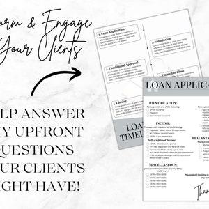Loan Officer Client Welcome Packet | Loan Application Checklist | Loan ...