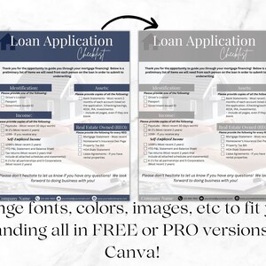 Loan Application Checklist Loan Officer Checklist Loan Processor ...