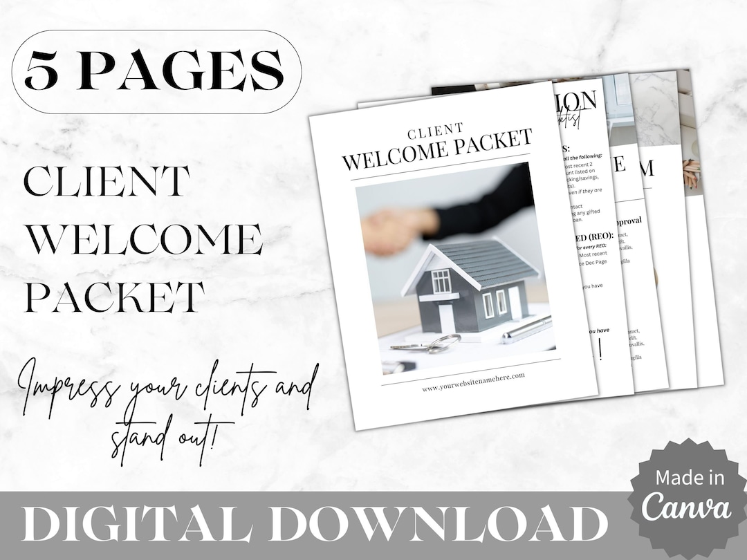 Loan Officer Client Welcome Packet Loan Application - Etsy