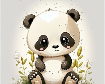 Cute Printable Panda-digital Print, Art Print, Nursery Decor - Etsy