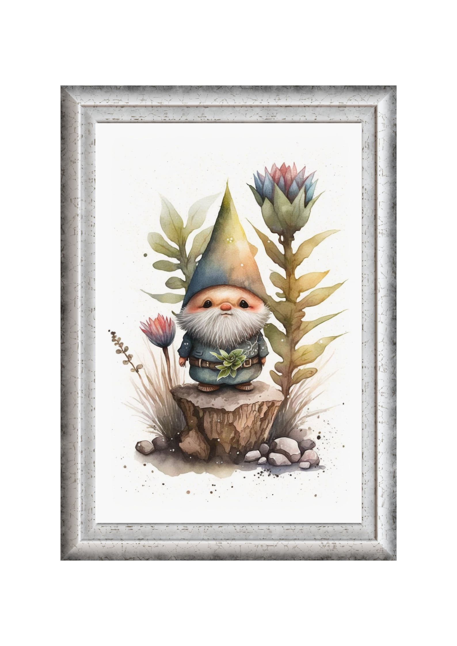 Green Hat Gnome Printable Cartoon Style Digital Art - Etsy