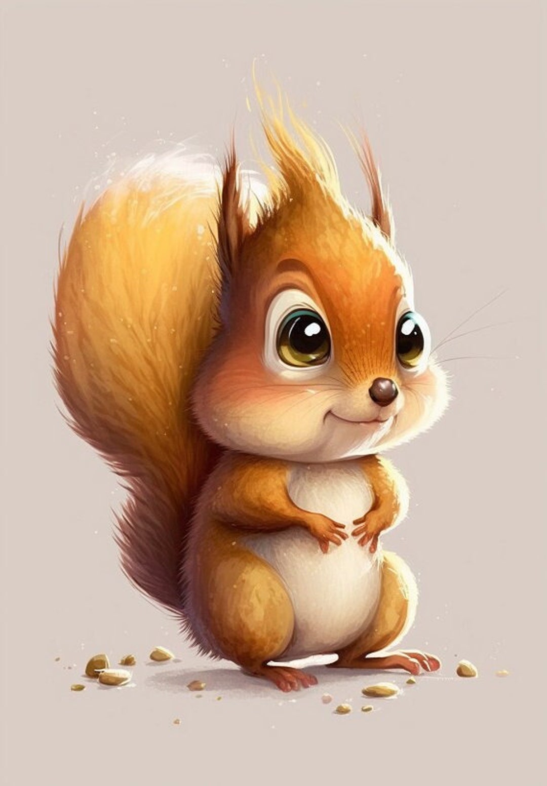 Cute Squirrel Printable Poster, Wall Art Child Decor Instant Download, Cute Printable Digital ...