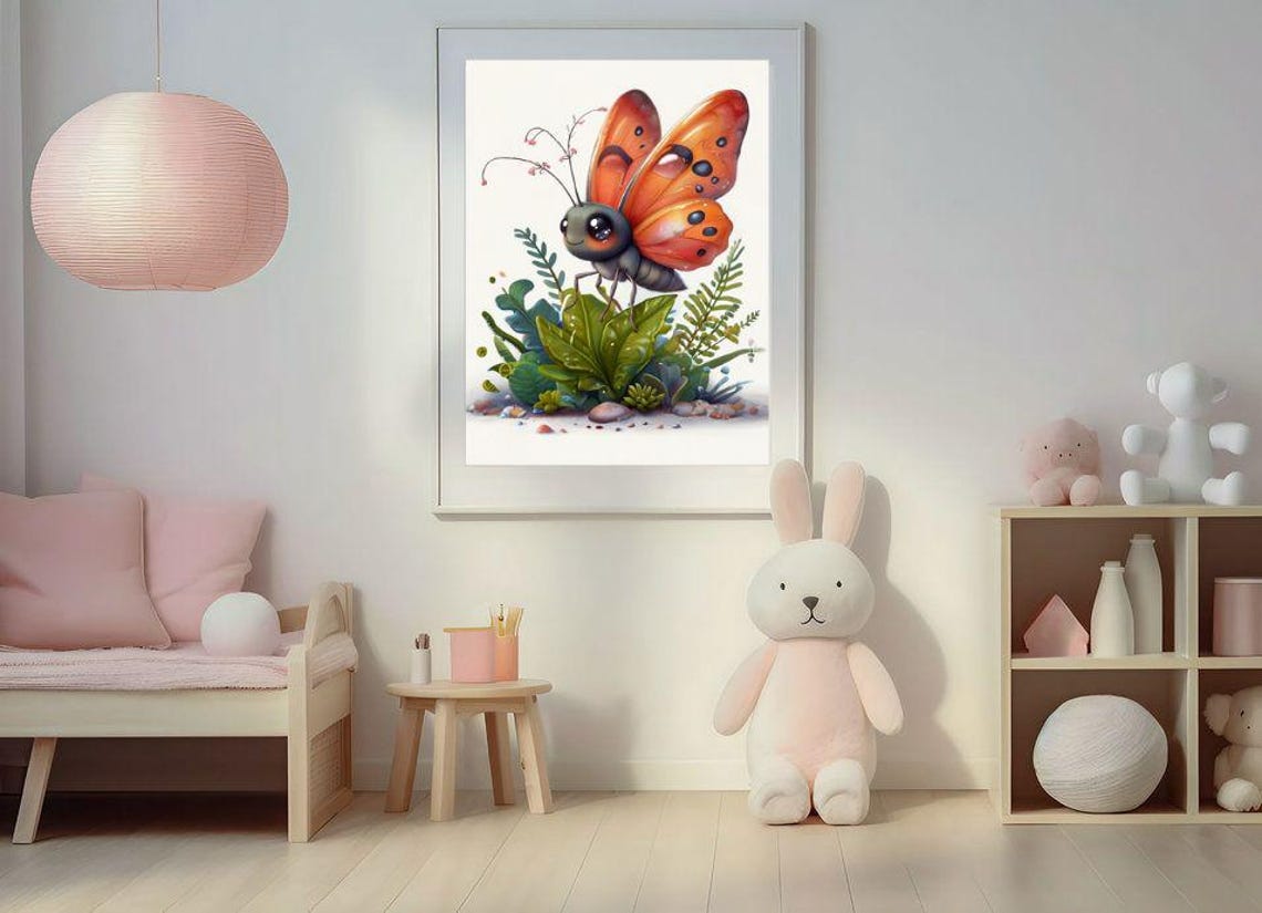 Whimsical Fantasy Ladybug Art Print – Cute Insect Wall Decor, Nursery ...