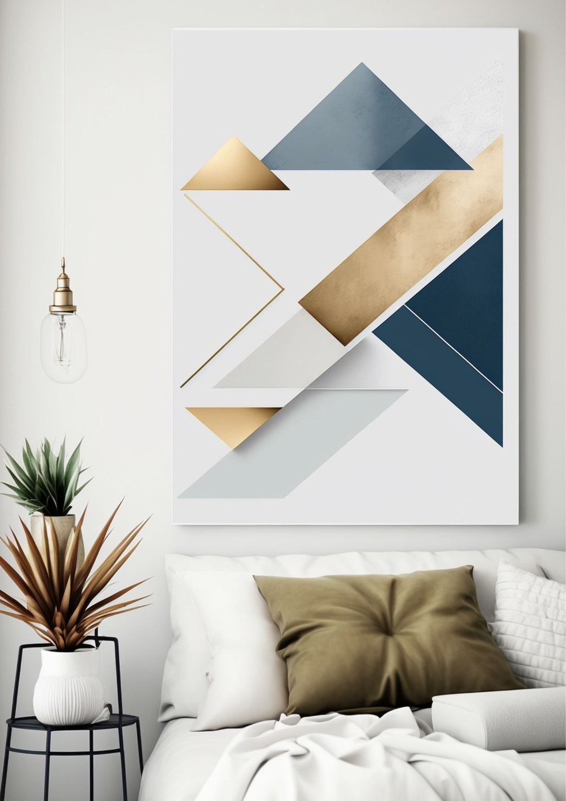 Triangle Wall Art Modern Printable Geometric Scandinavian Art, Scandi ...