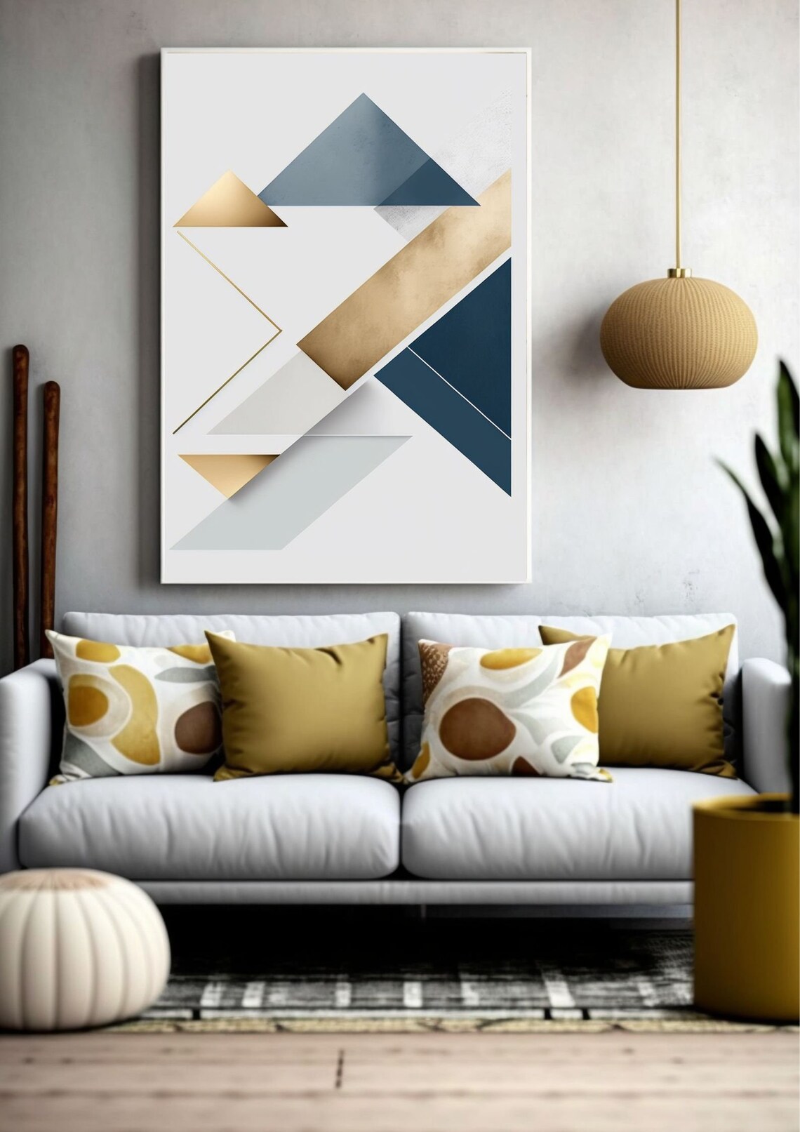 Triangle Wall Art Modern Printable Geometric Scandinavian Art, Scandi ...