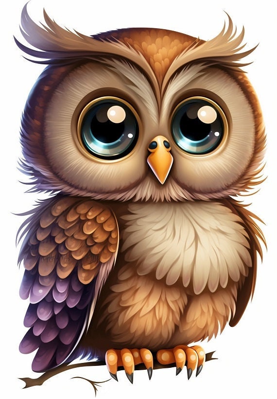 Cute Owl Pictures Print