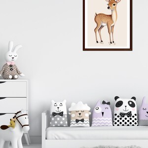 Cute Deer Art Cartoon Printable Digital Art, Wall Art, Child Decor ...