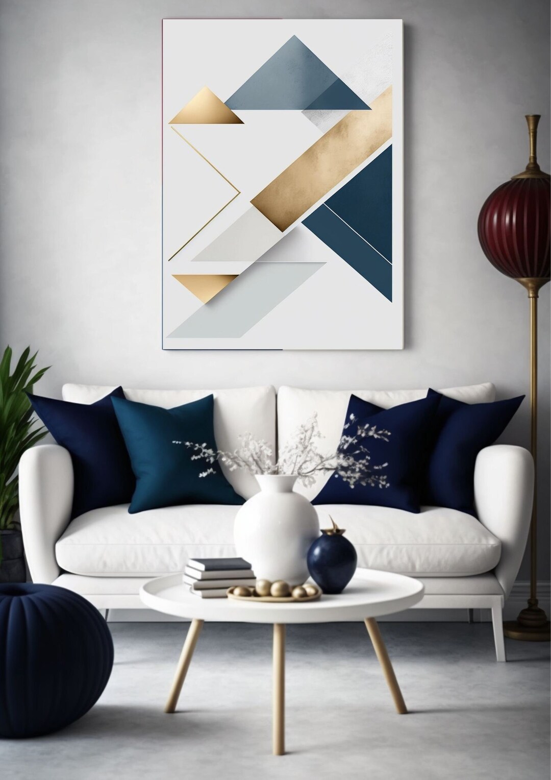 Triangle Wall Art - Modern Printable Geometric Scandinavian Art, Scandi ...