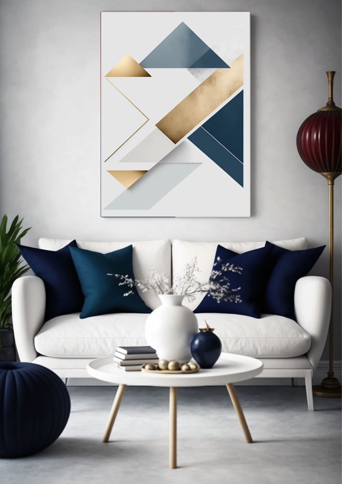 Triangle Wall Art Modern Printable Geometric Scandinavian Art, Scandi ...