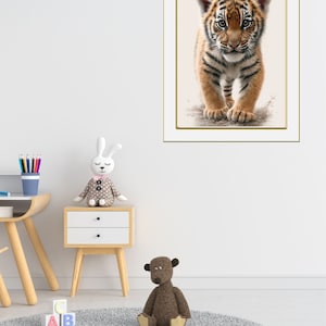 Cute Printable Tiger Cub Wall Art, Cartoon Style Digital Art, Child ...