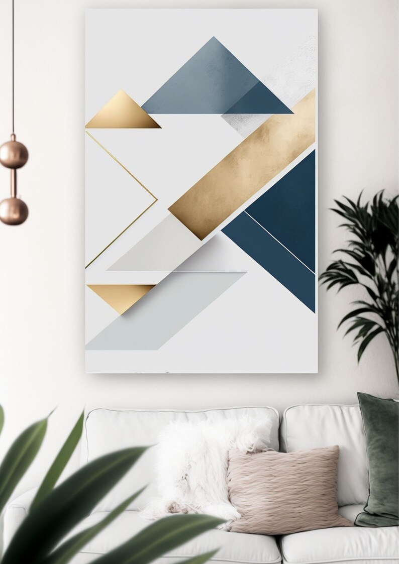 Triangle Wall Art Modern Printable Geometric Scandinavian Art, Scandi ...