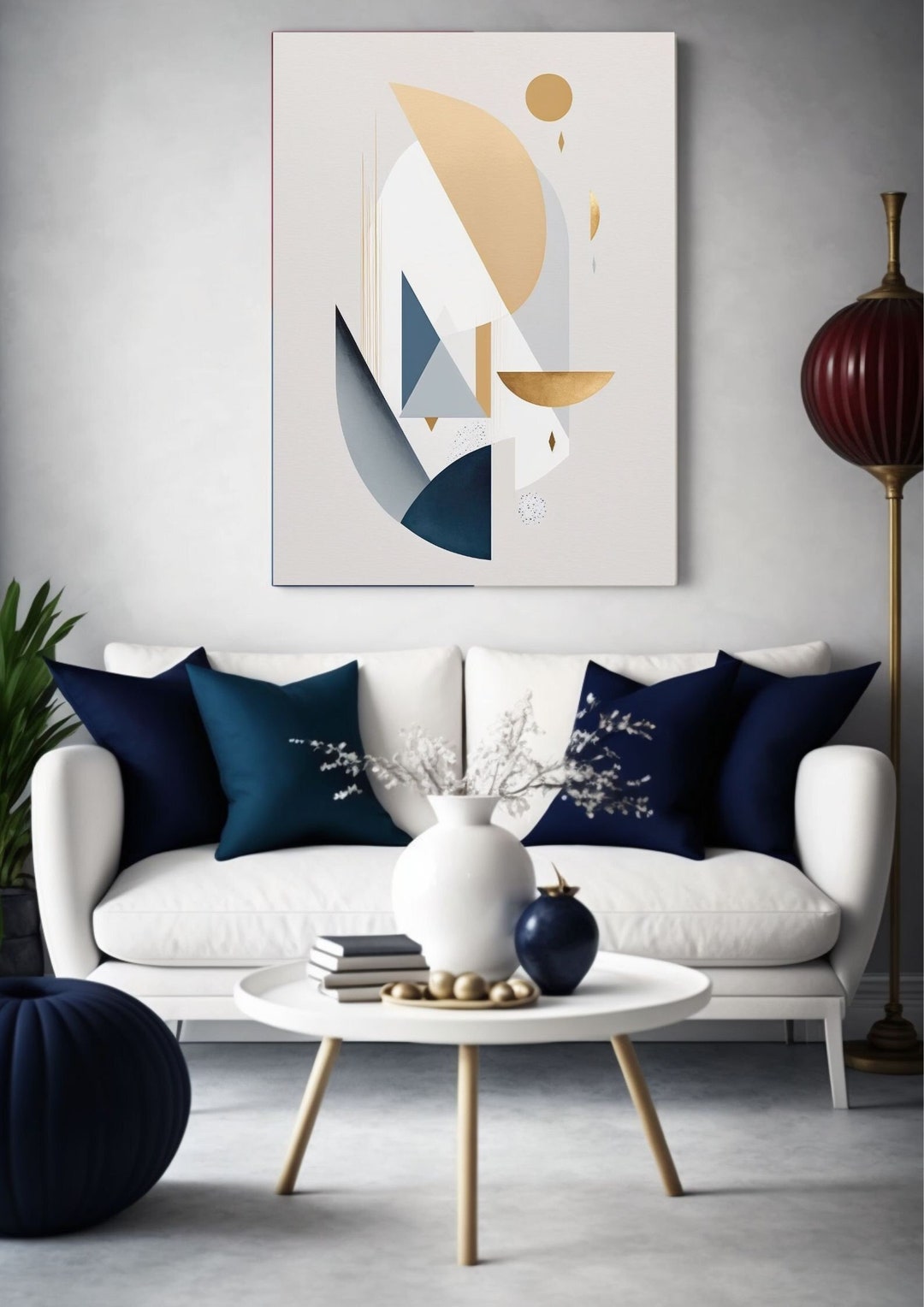 Scandinavian Art Half Circles Wall Art, Modern Printable Geometric Home ...