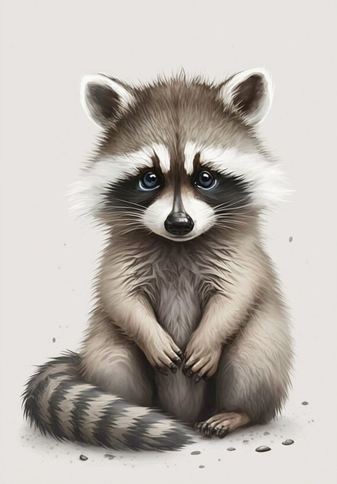 Cute Printable Raccoon 3D Cartoon Style Digital Art, Wall Art, Child ...