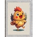 Cute Happy Chicken Printable Cartoon Style Digital Art, Watercolor Wall ...