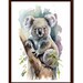Cute Printable Koala Bear Cartoon Style Digital Art, Watercolor Wall ...