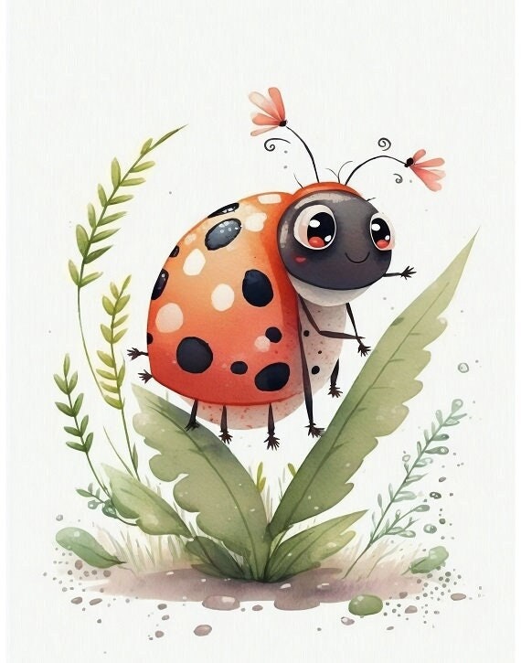 Cute Baby Ladybug Cartoon