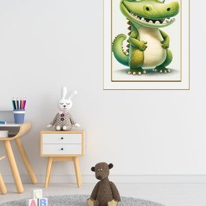 Crocodile Printable Poster, Wall Art Child Decor Instant Download, Cute ...