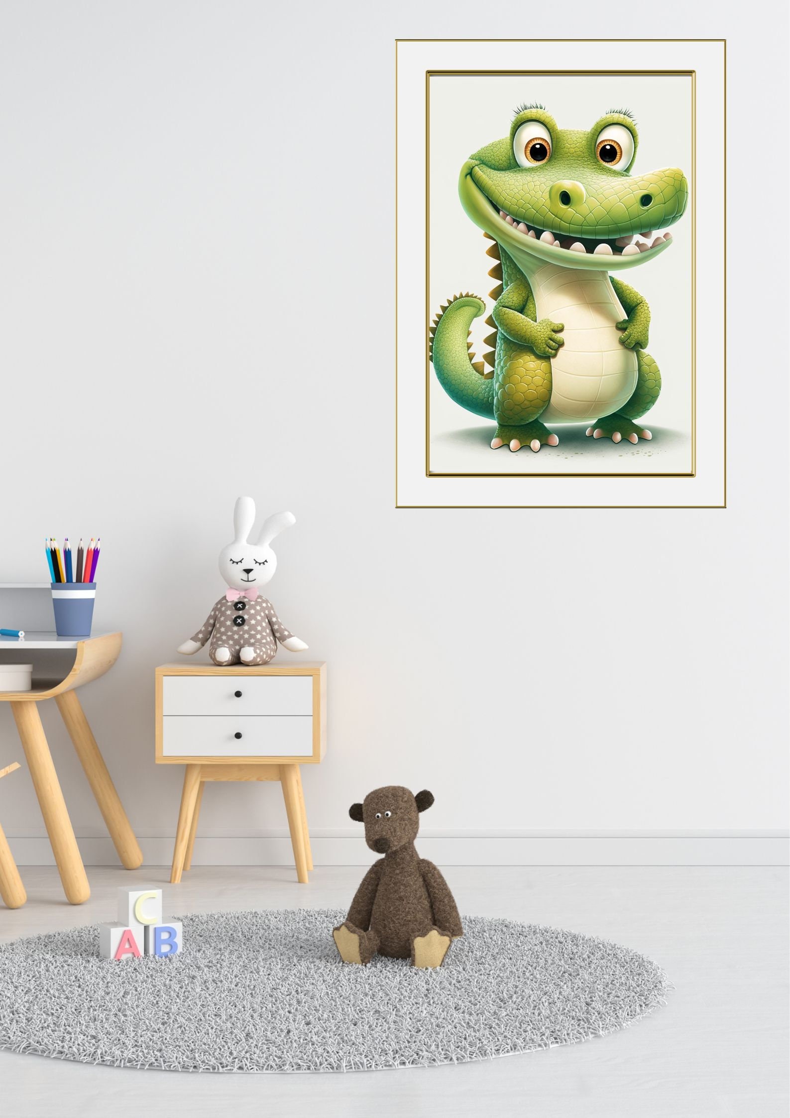 Crocodile Printable Poster, Wall Art Child Decor Instant Download, Cute ...