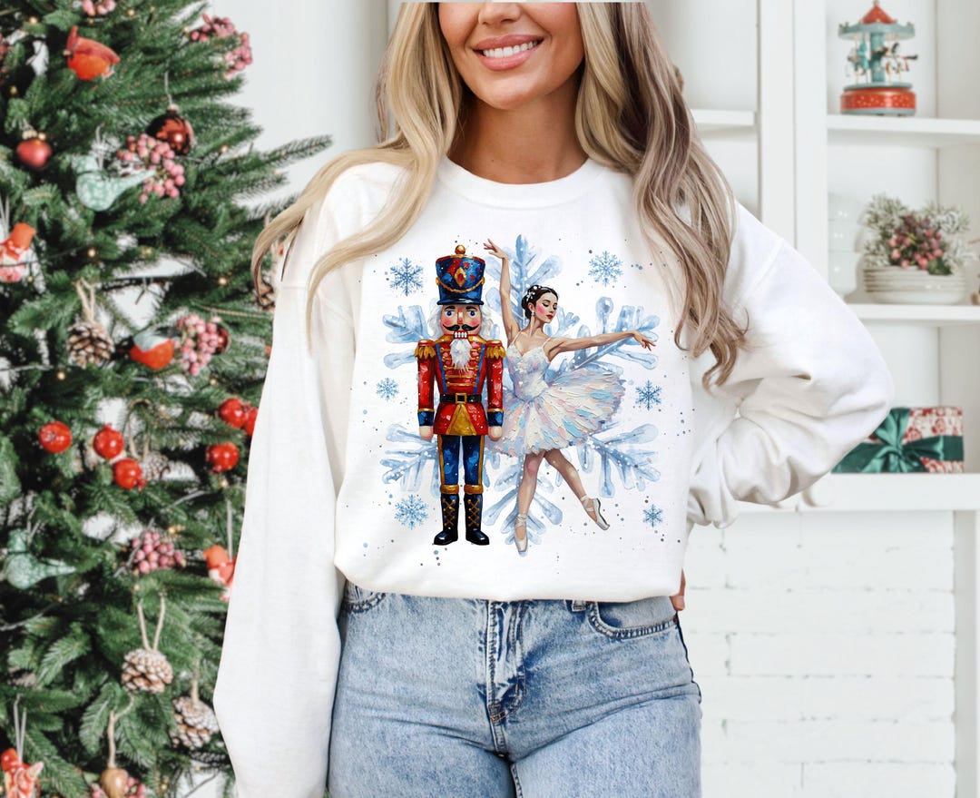 Nutcracker and Ballerina Christmas PNG, Elegant Holiday Dance ...