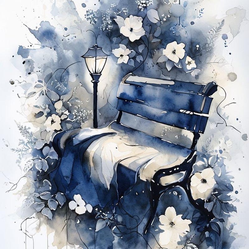 Park Bench Painting - Etsy