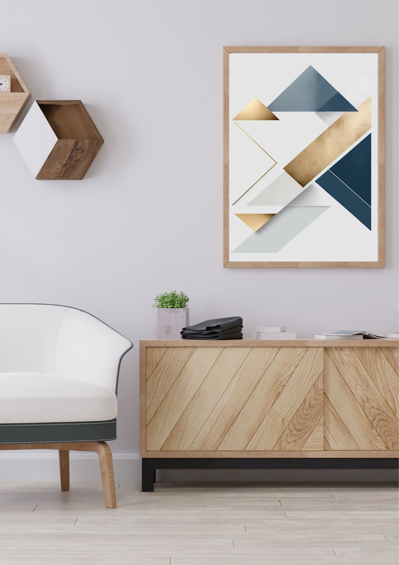 Triangle Wall Art Modern Printable Geometric Scandinavian Art, Scandi ...
