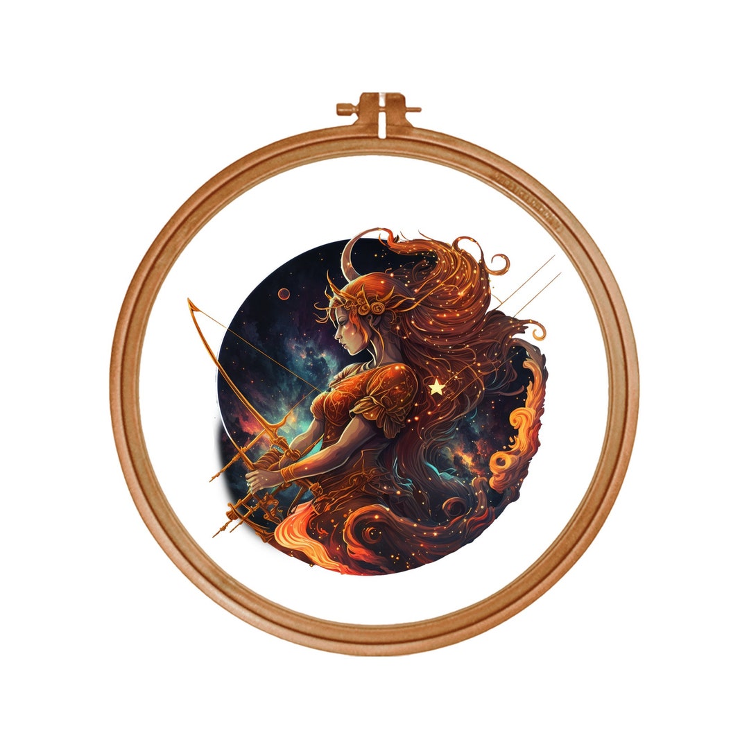 Sagittarius Zodiac Sign Modern Stitch Craft Co Modern - Etsy