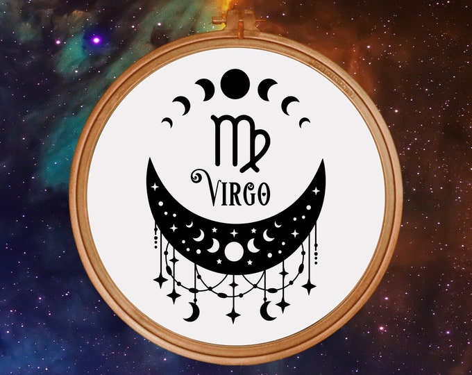 Virgo - Zodiac Sign - Modern Stitch Craft Co Cross Stitch Pattern PDF ...