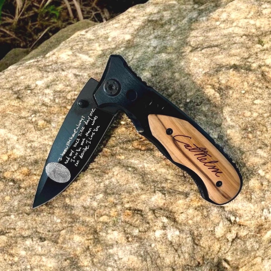 Fingerprint Knife, Pocket Knife, Personalized Knife, Custom Knife, Gift ...