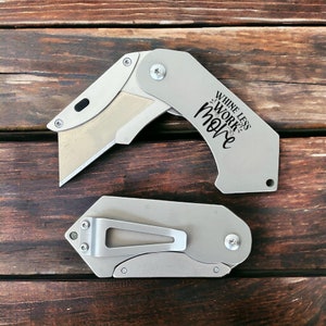 Engraved Knife, Stainless Steel Box Cutter , Box Cutter, Personalized ...