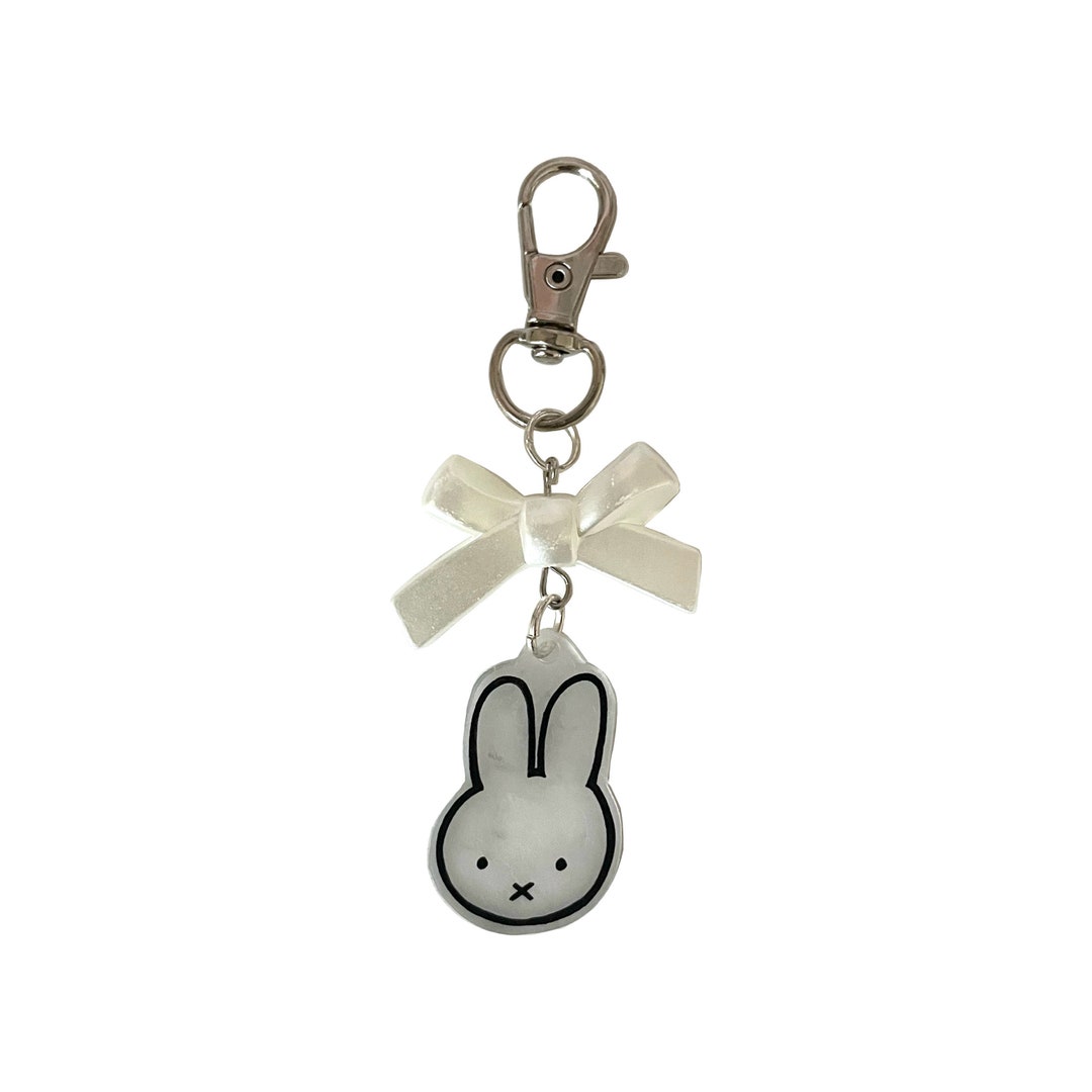 White Bow Miffy Keychain - Etsy