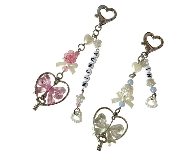 Pink & Silver pretty in Pink Keychain - Etsy