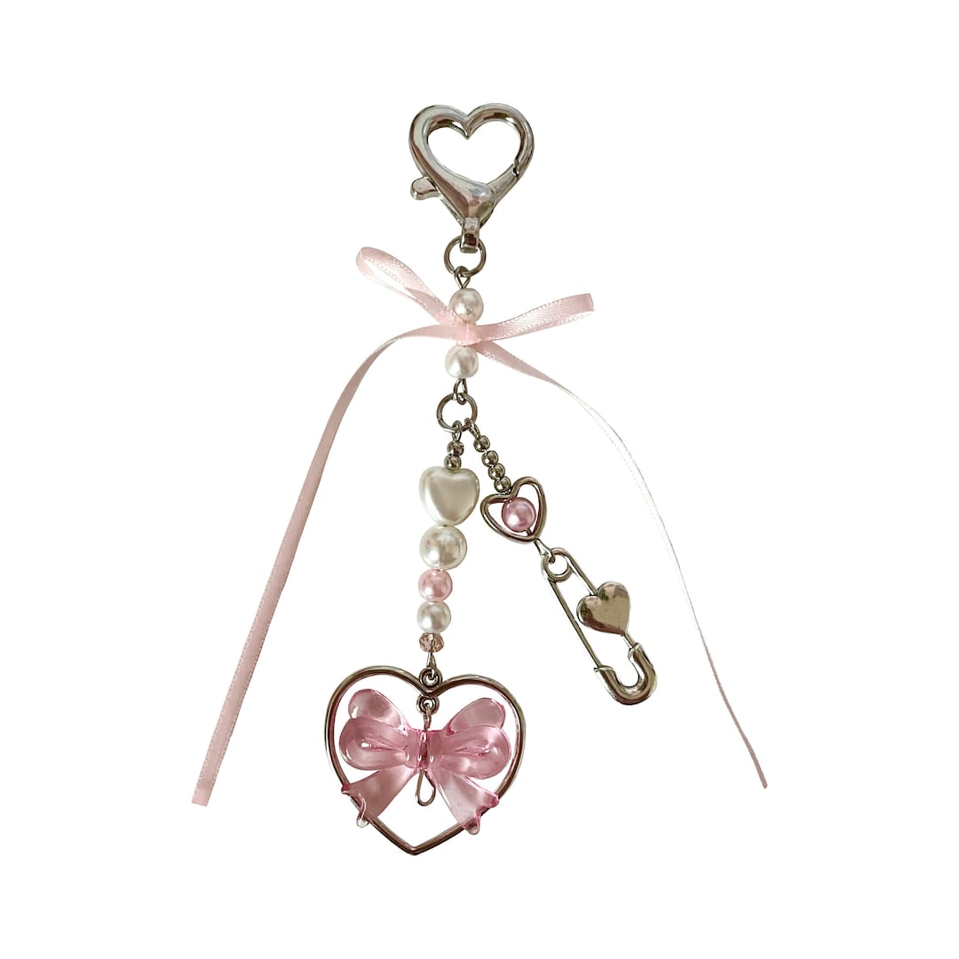 Pink & Silver “pretty in Pink” Keychain - Etsy
