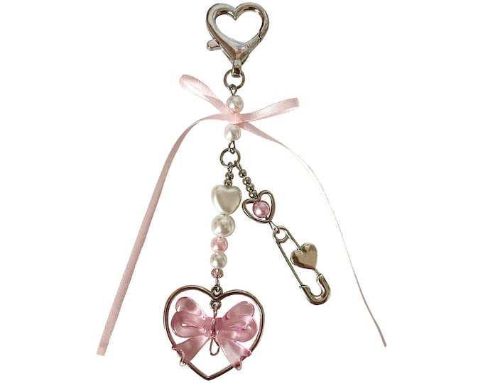 Pink & Silver “pretty in Pink” Keychain - Etsy