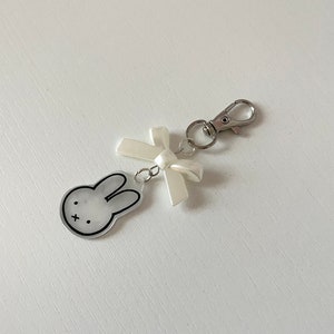 White Bow Miffy Keychain - Etsy