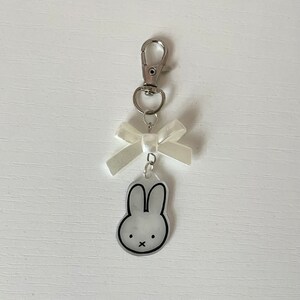 White Bow Miffy Keychain - Etsy